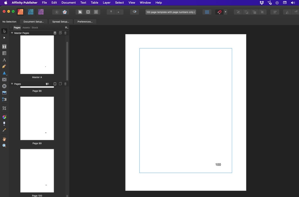 Template for 100 Page Book, Ready to Create a Book for Printing or to ...