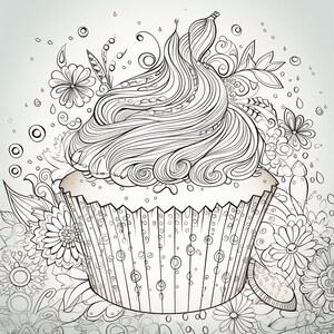 Cupcake Mandala Colouring Pages, Relaxation, Mindfulness, Colouring for ...