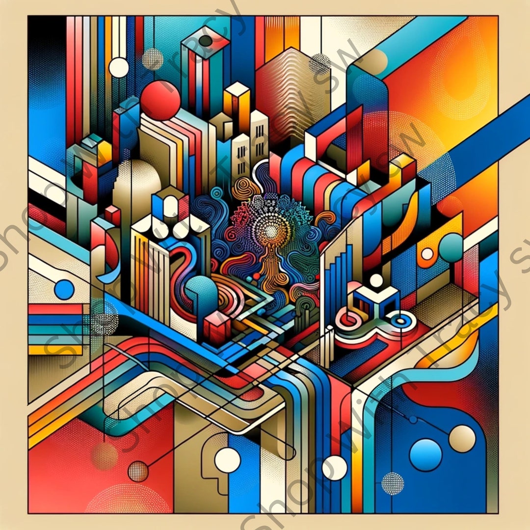 Geometric Abstract Cityscape Digital Art-digital Download Only - Etsy
