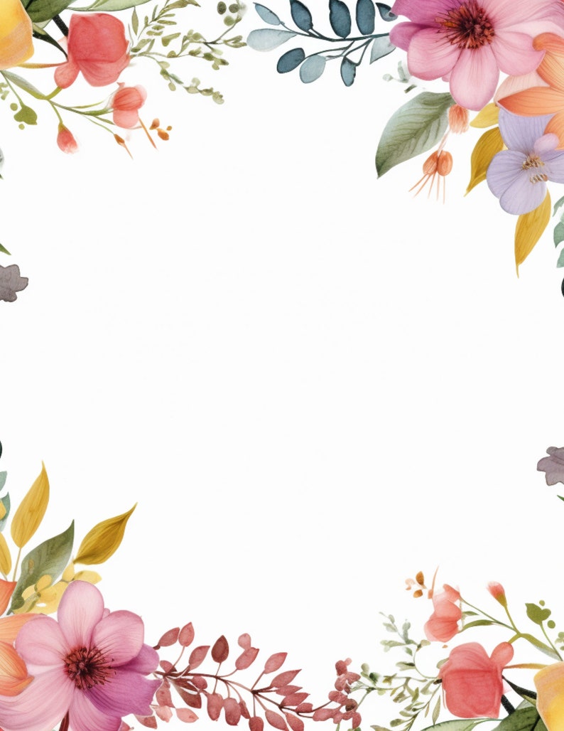 Floral Border Images Set of 30 This Set is 8.5x11 in Can Be Used for ...