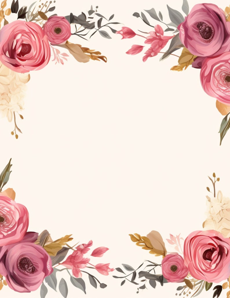 Printable Floral Borders and Other Floral Images Set of 50 This Set is ...
