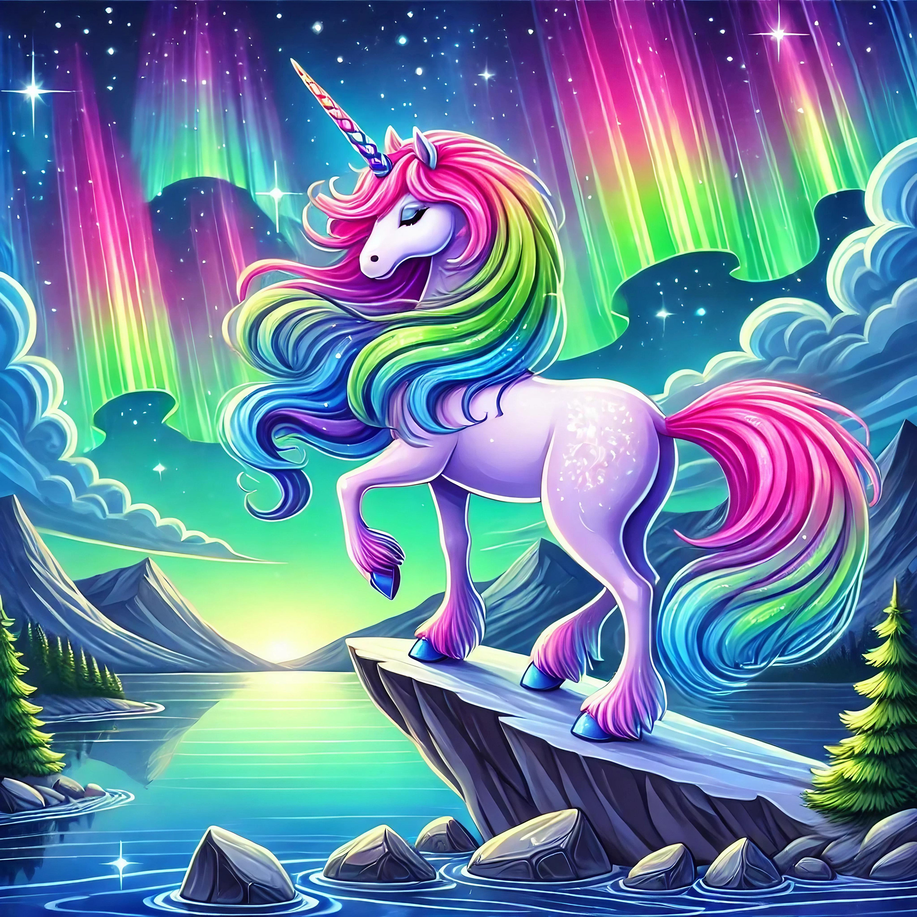Magical Unicorn Digital Art - Printable Fantasy Scene - Instant ...
