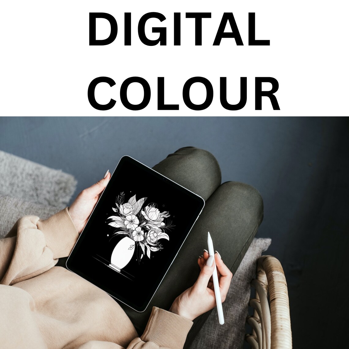 Flower Bouquet Colouring Page ONE DESIGN ONLY - Etsy