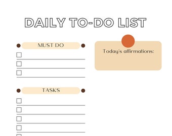 Printable to Do List PDF Planner Checklist Task Lists - Etsy