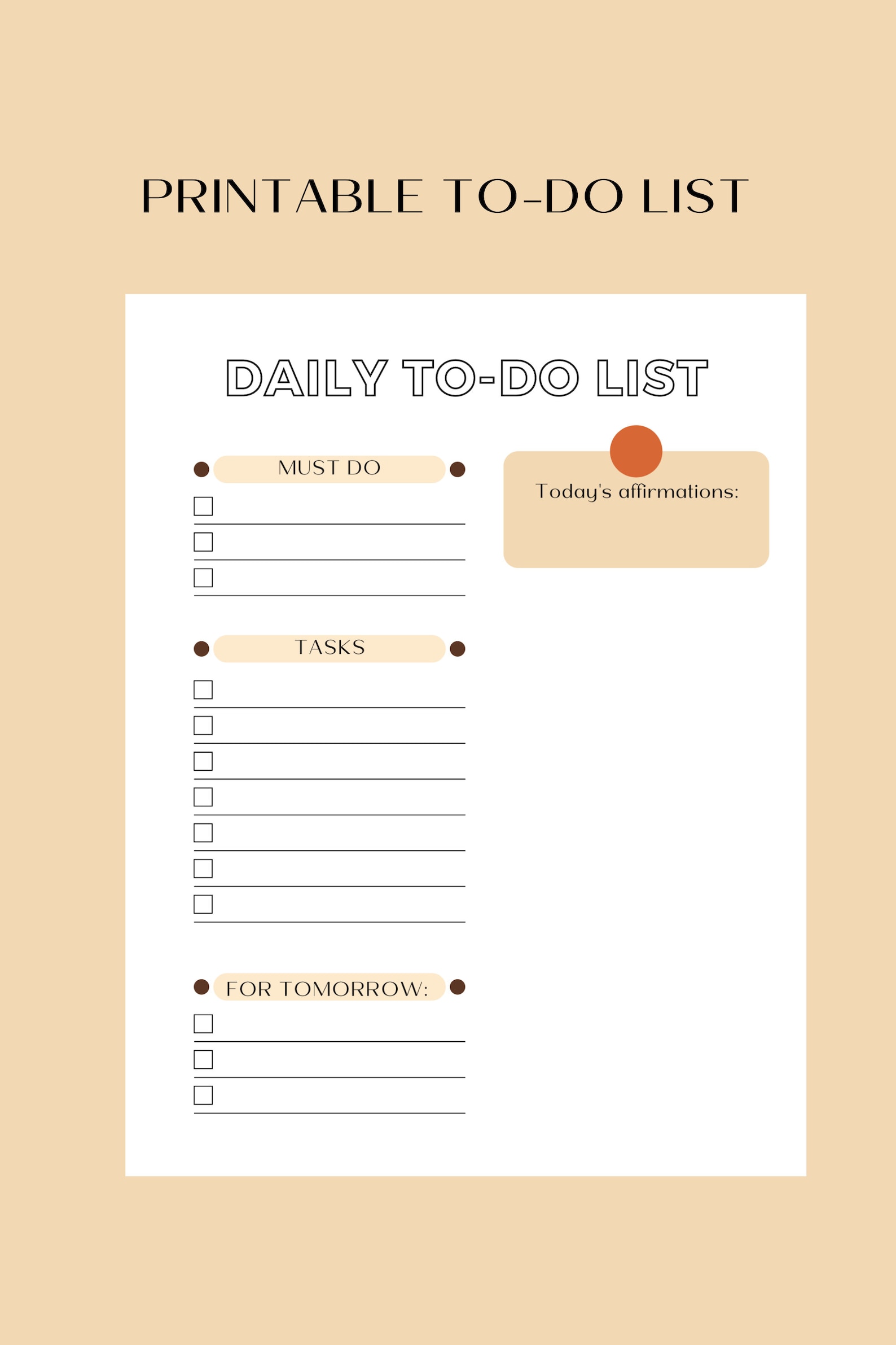 Printable Daily to Do List Minimalist Boho Daily To-do PDF - Etsy