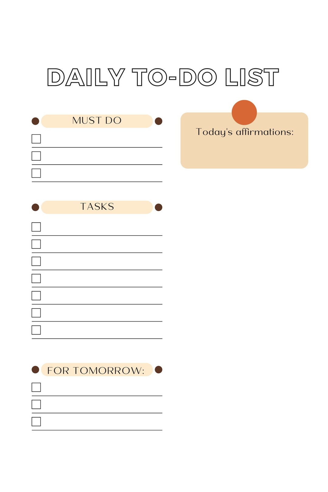 Printable Daily to Do List Minimalist Boho Daily To-do PDF Planner ...