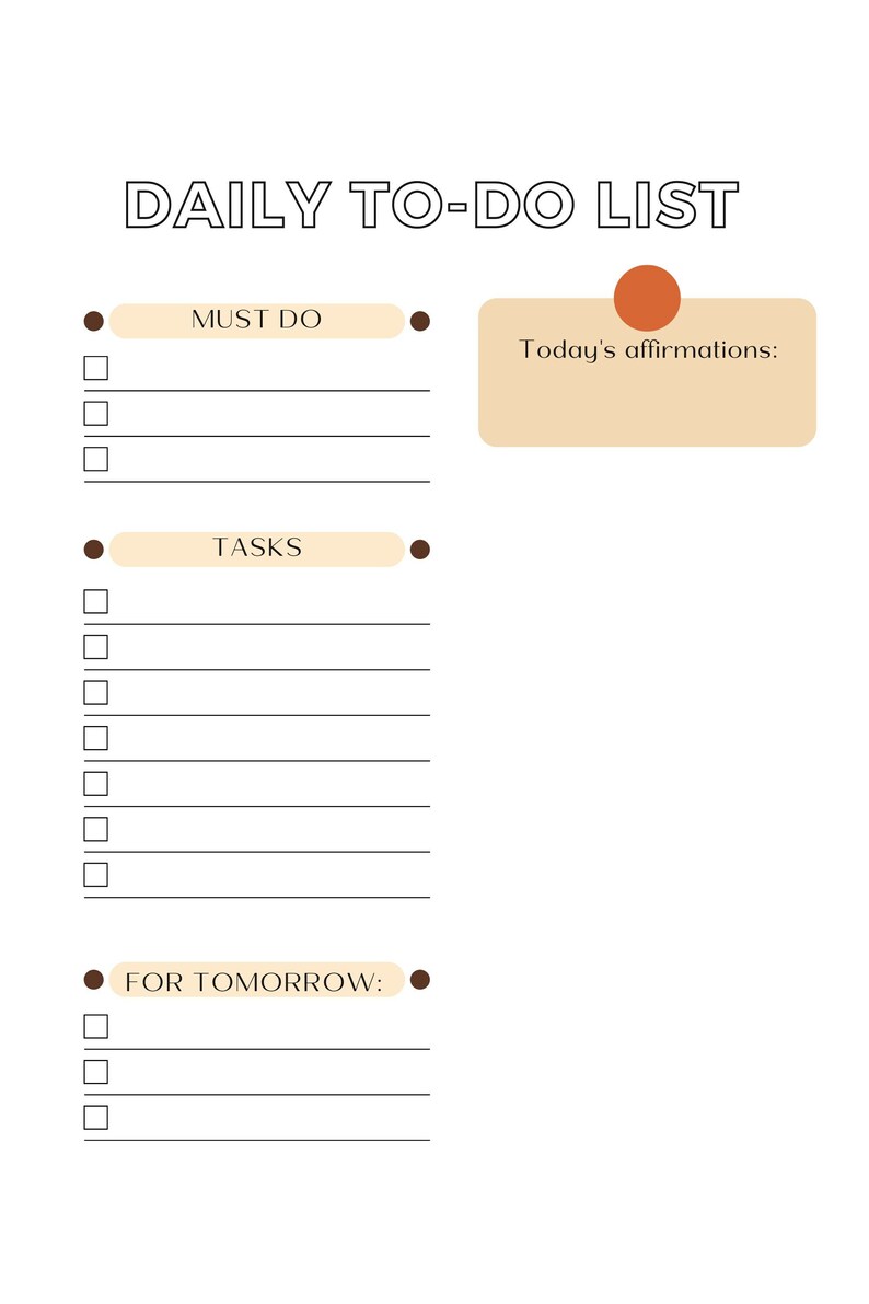 Printable Daily to Do List | Minimalist Boho Daily To-do PDF Planner ...
