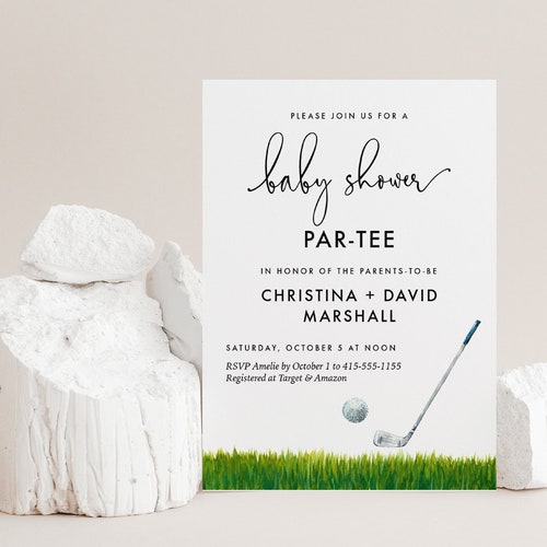 Golf Baby Shower Invitation Template Golf Birthday Invite | Etsy