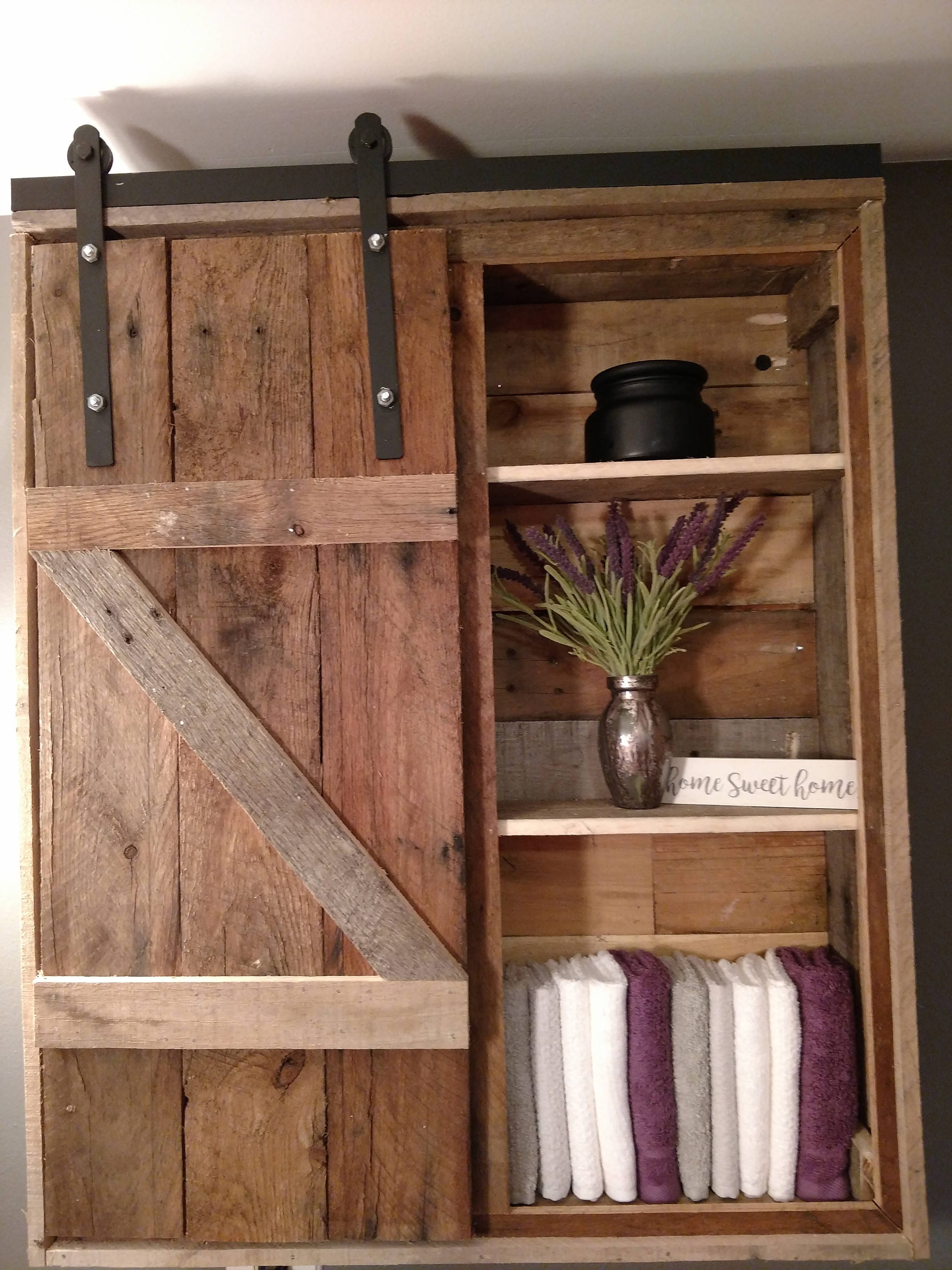 Farmhouse Rustic Sliding Barn Door Cabinet - Etsy
