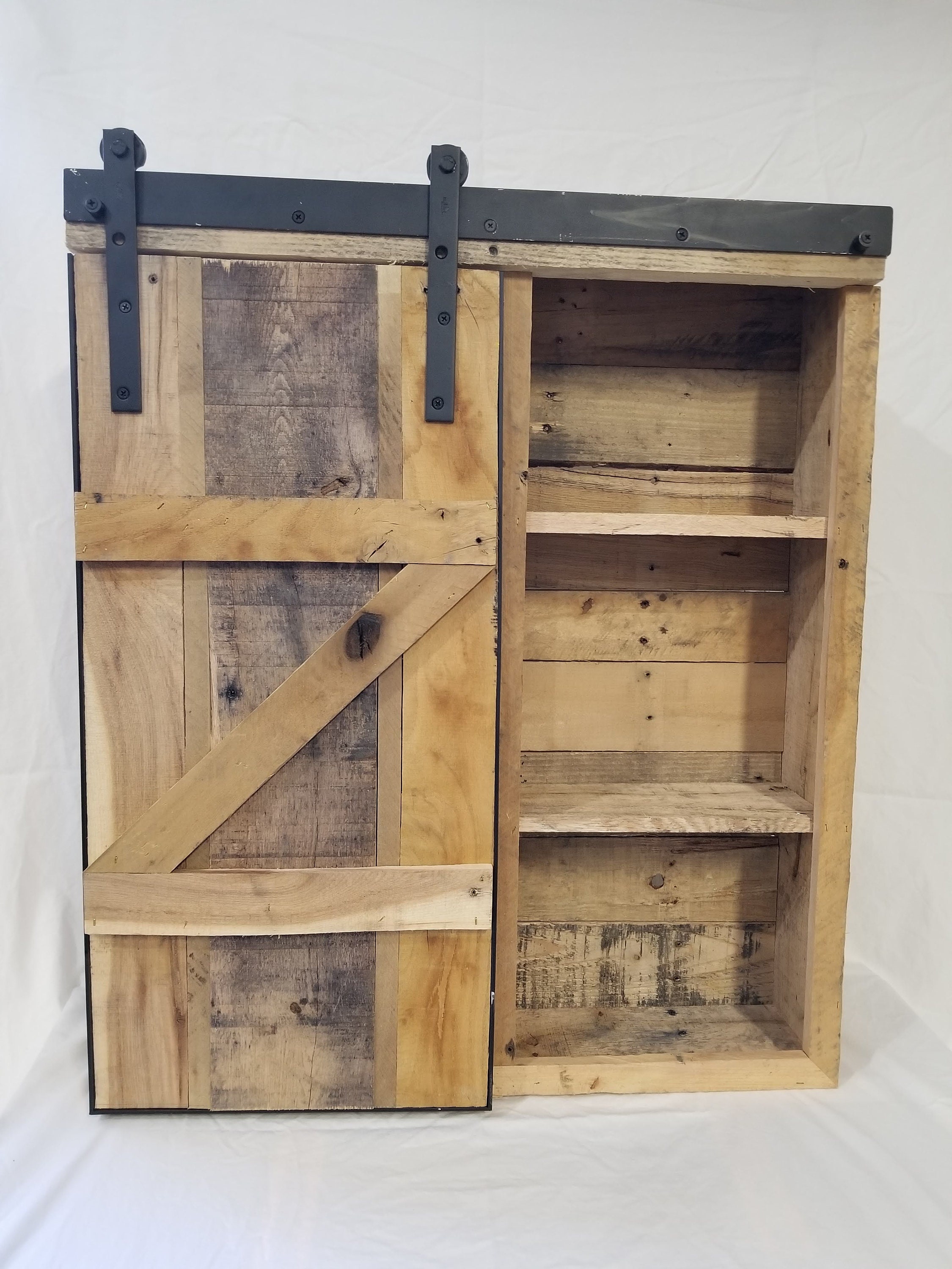 Farmhouse Rustic Sliding Barn Door Cabinet - Etsy