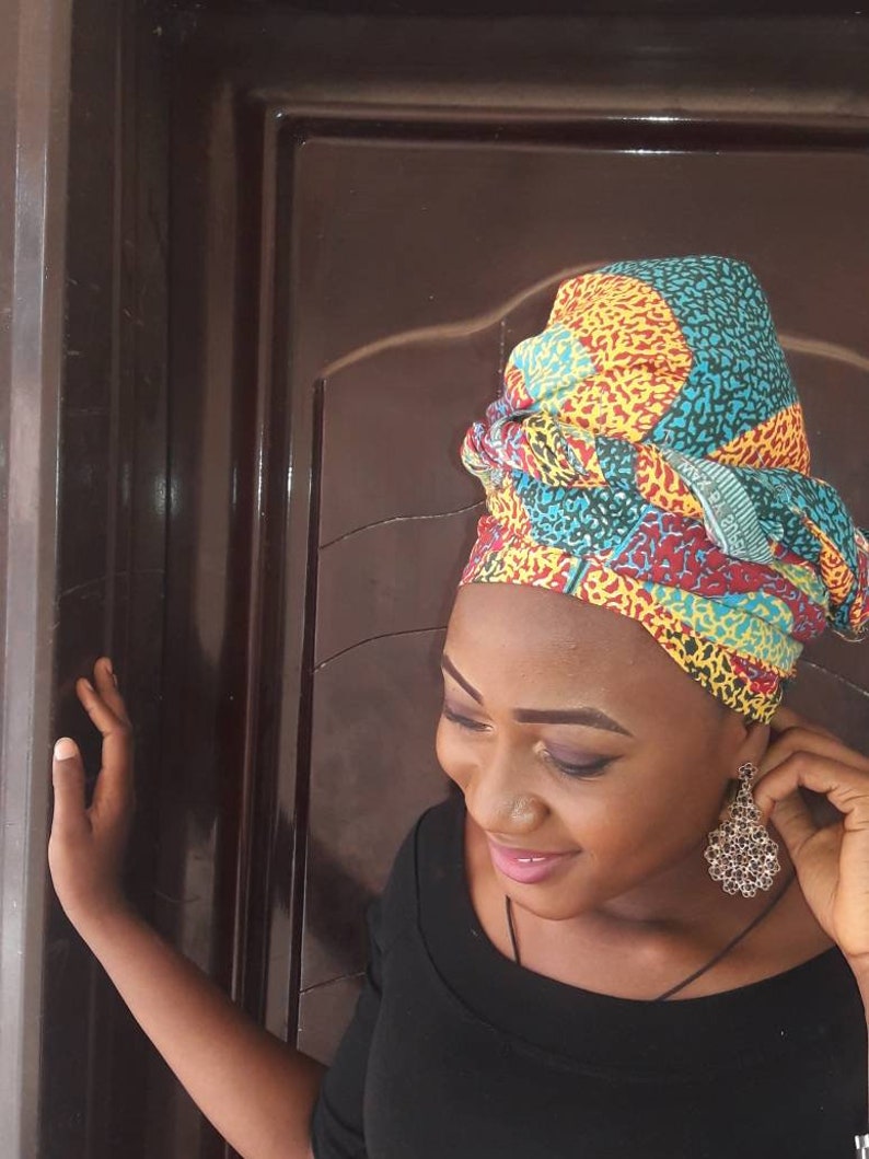 Teal Blue African Headwrap, African Turban, African Headwrap for Women ...