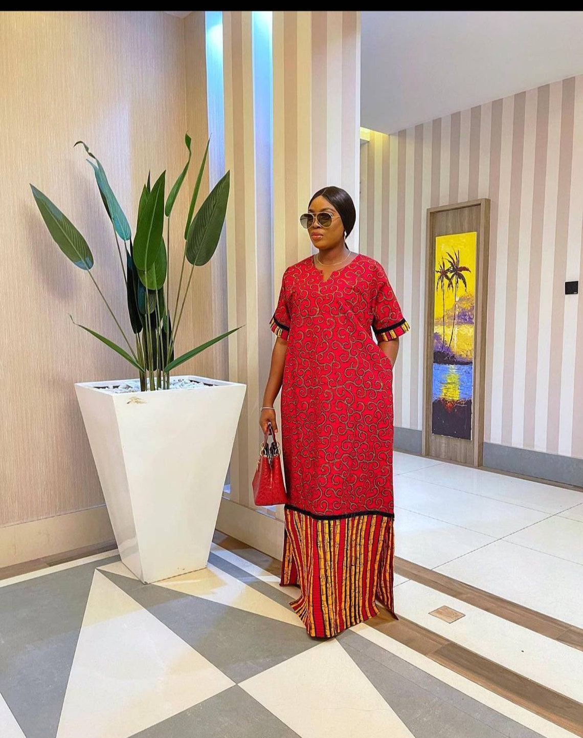 Beautiful Red African Dress,african Clothing for Women,long African ...