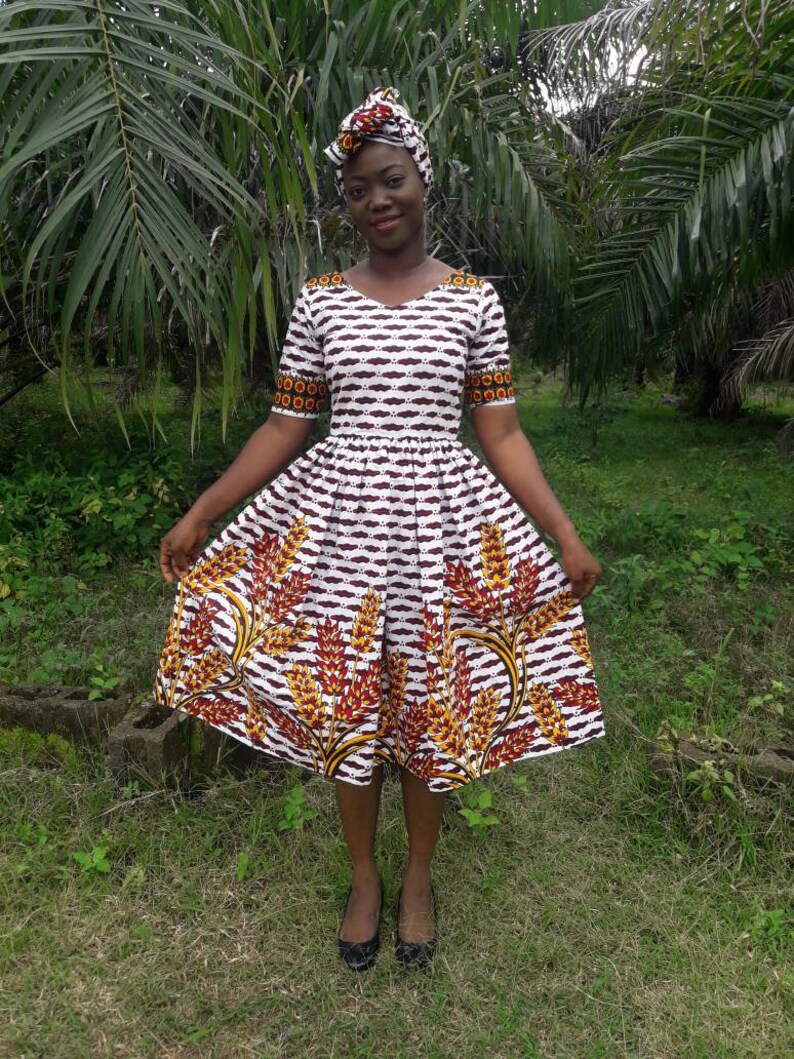 Nkem African Print Dressankara Midi Dressafrican Midi Dress Etsy