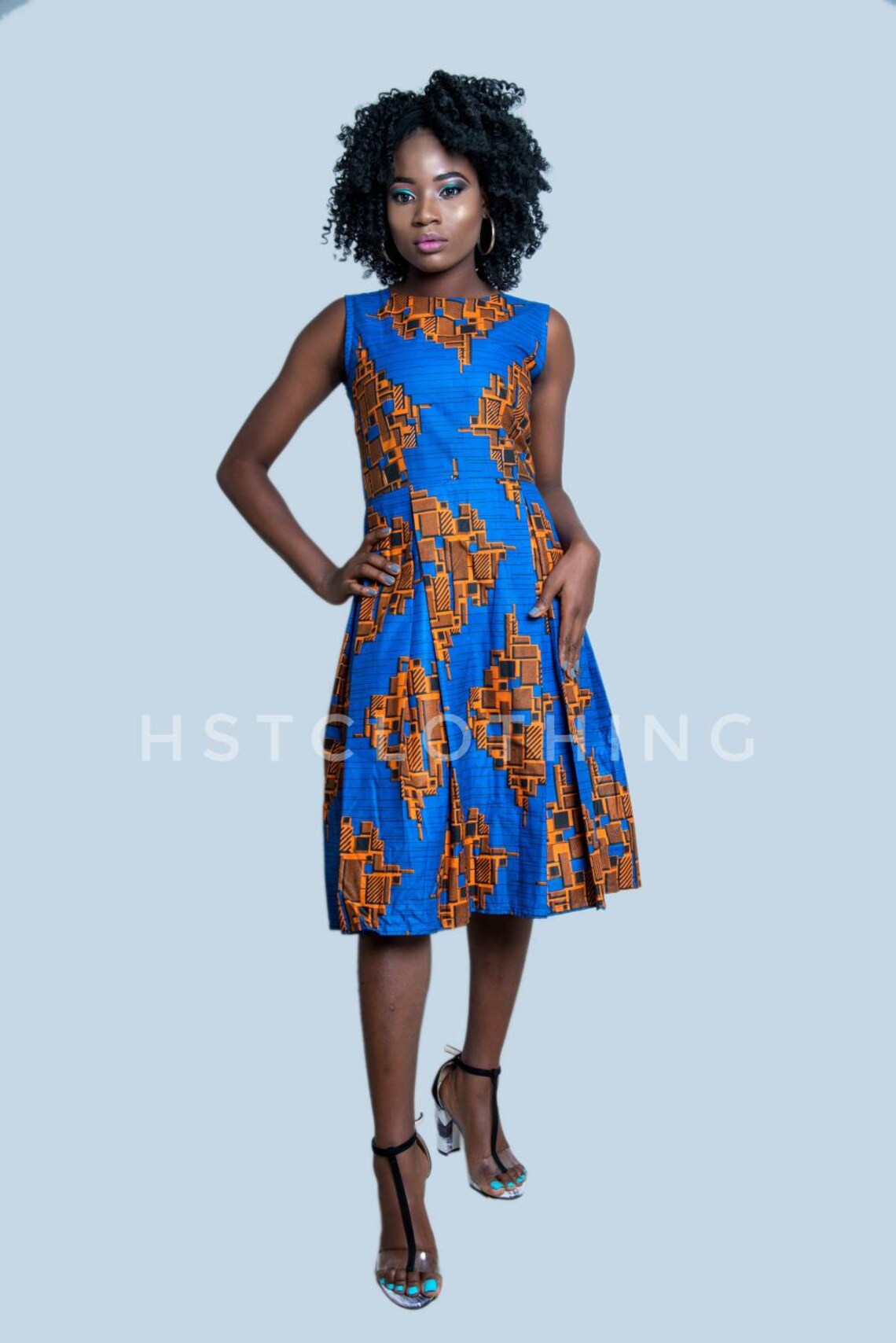 Dara Ankara Midi Dress, Ankara Dress, African Print Dress, Women ...