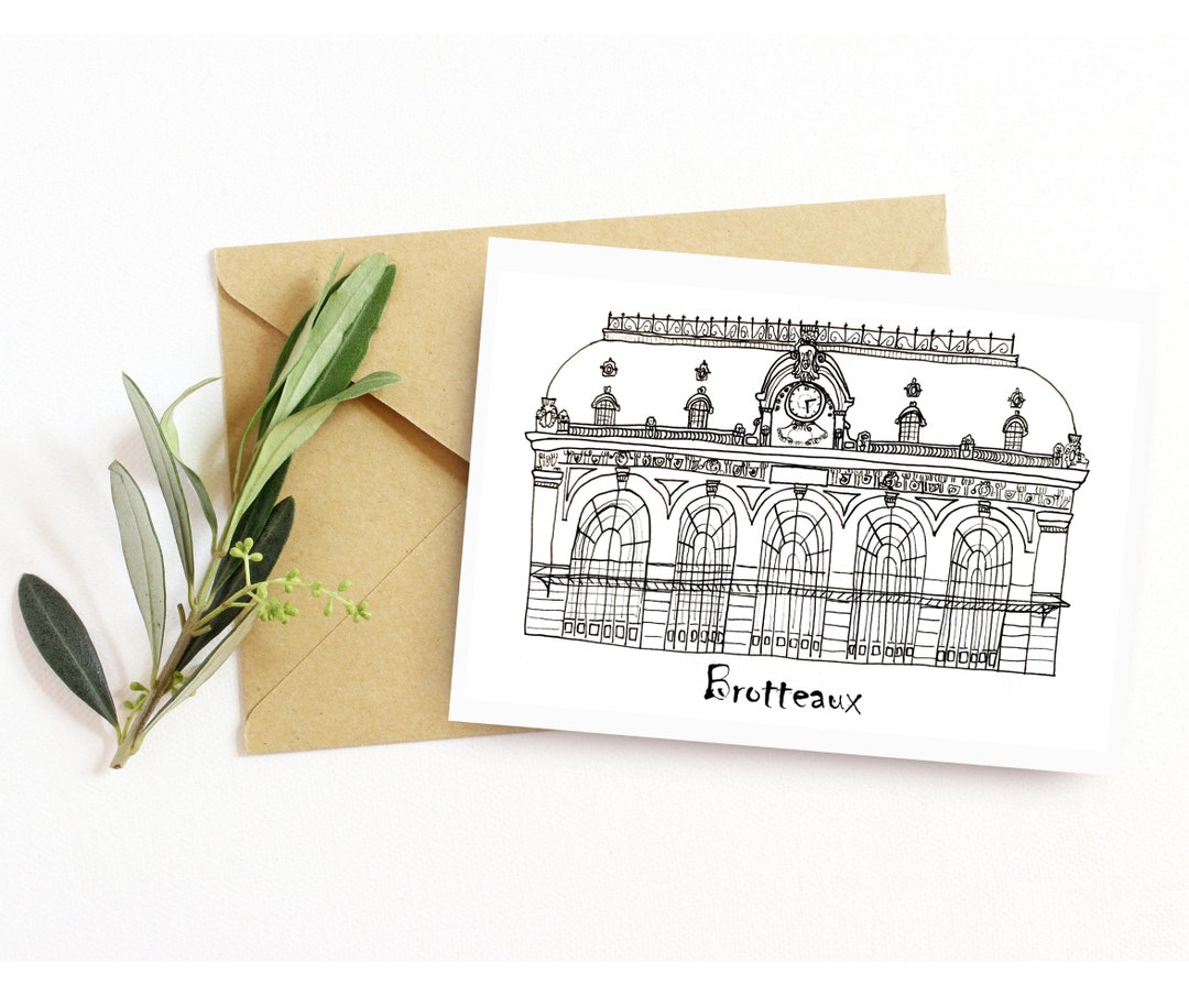 Brotteaux Postcard, Lyon, Illustrated Postcard, Hand-drawn, Watercolor ...