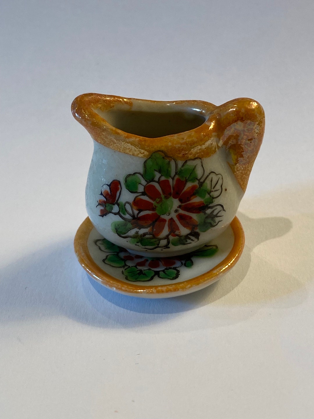 Vintage Miniature PITCHER AND SAUCER - Etsy