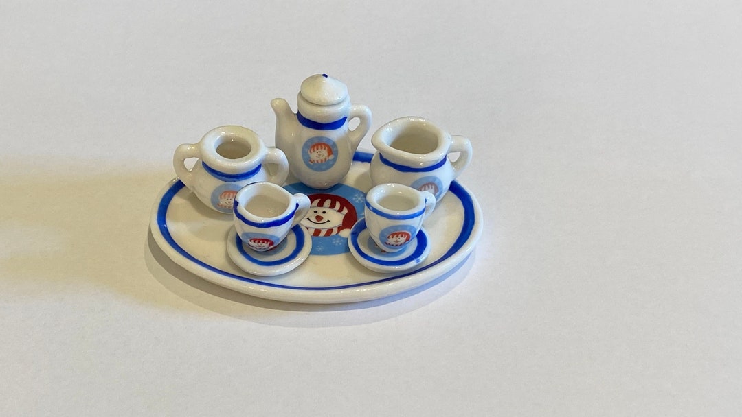 Vintage Miniature SNOWMEN Tea Set - Etsy