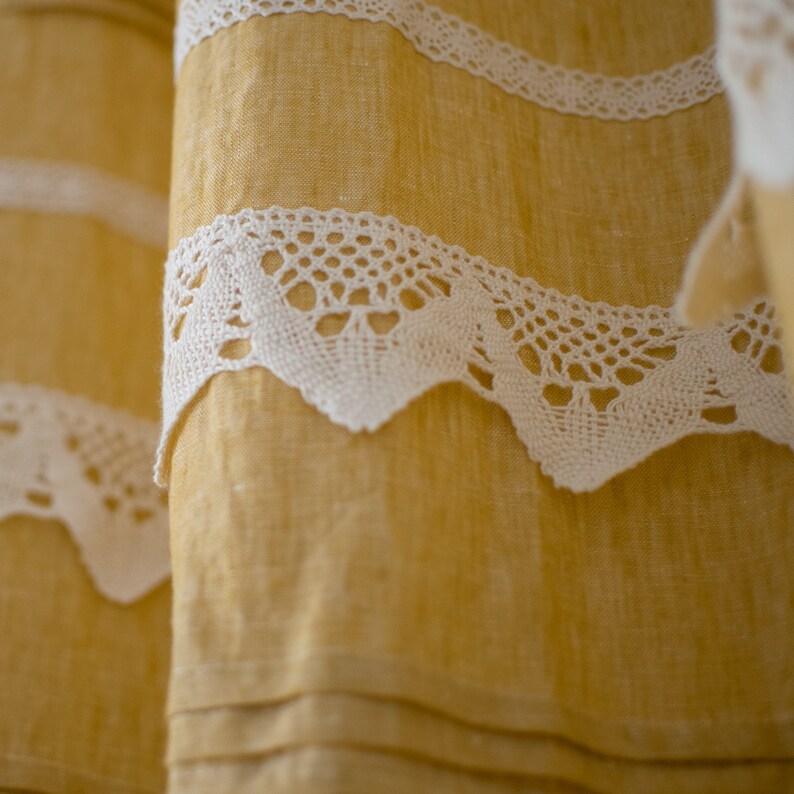 Yellow Ochre Linen Curtain, Mustard Linen Drape, Boho Linen Curtain - Etsy