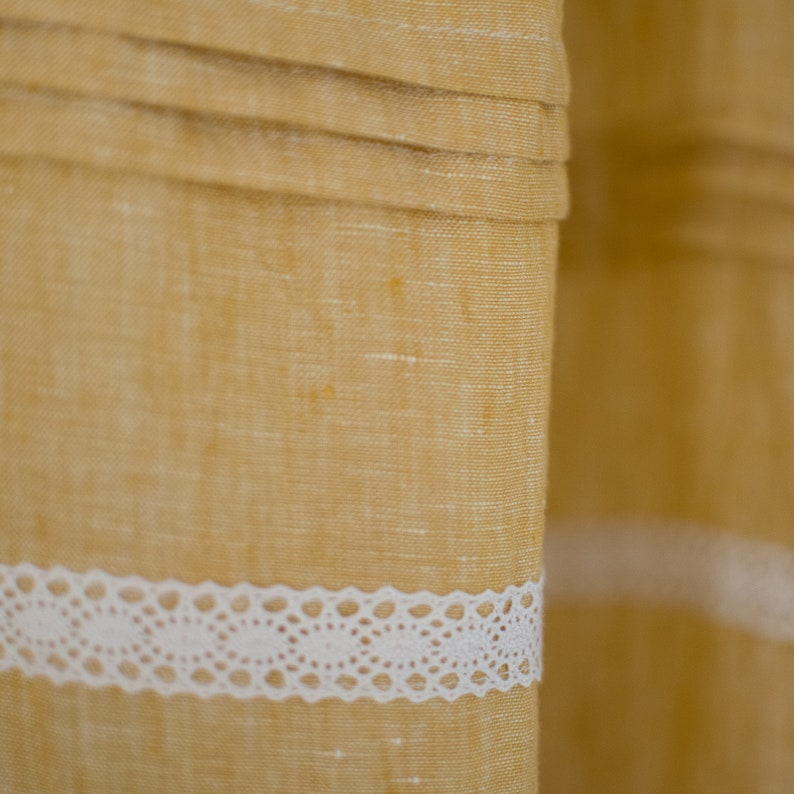 Yellow Ochre Linen Curtain, Mustard Linen Drape, Boho Linen Curtain - Etsy