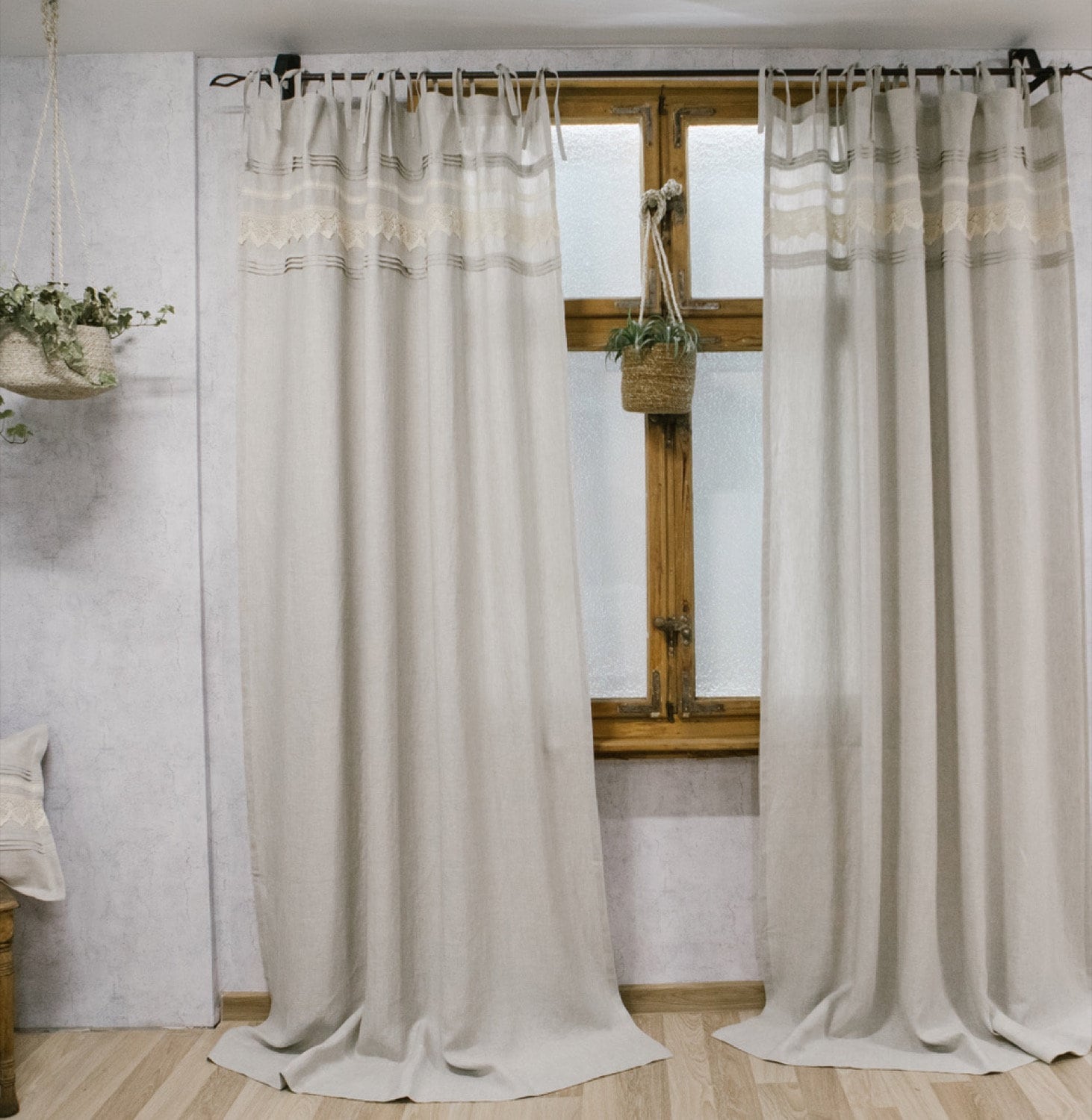 Custom Linen Curtains Linen Window Drapes - Etsy