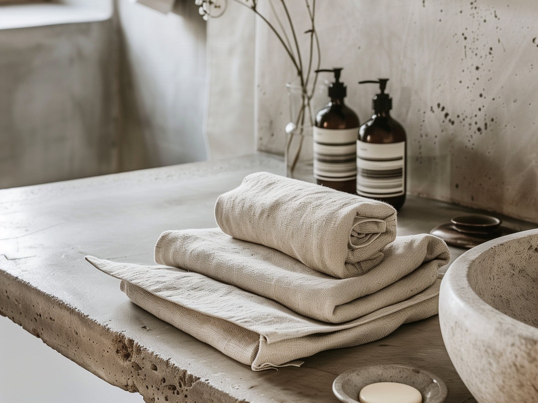 Linen Face Towel | Pure Flax Linen Washcloths | Set Towel | Linen Face ...