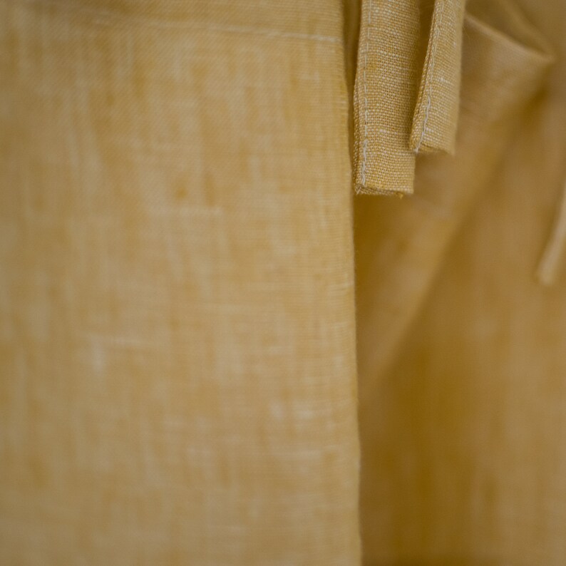 Yellow Ochre Linen Curtain, Mustard Linen Drape, Boho Linen Curtain - Etsy