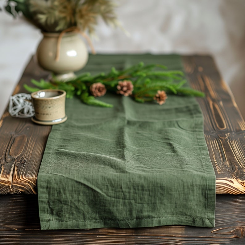 Linen Table Decor | Rustic Table Runner | Linen Table Runner | Handmade ...