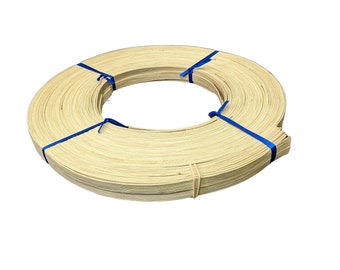 1 Pound Coil of Flat Reed for Basket & Seat Weaving, Choose Natural or ...