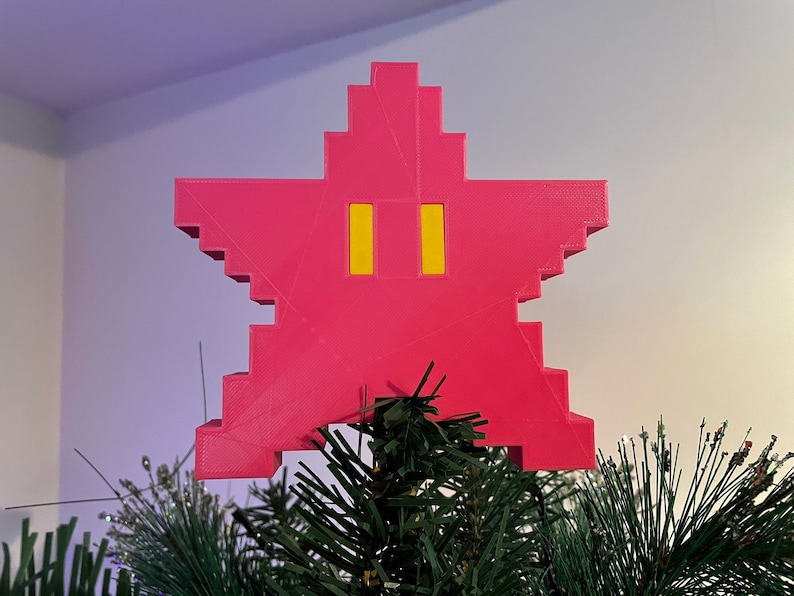 3D Printed Super Mario Inspired Christmas Tree Star | Etsy