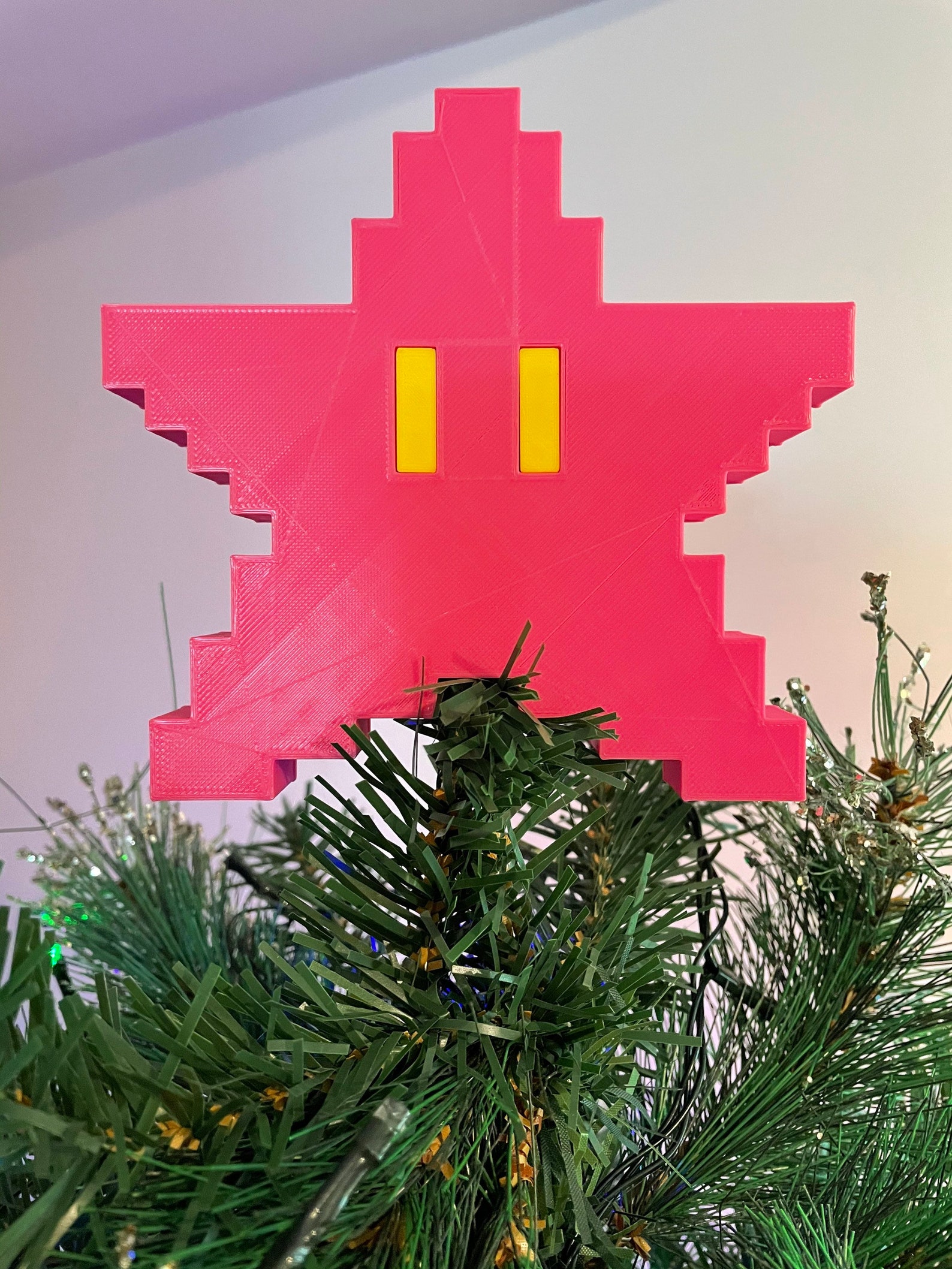 3D Printed Super Mario Inspired Christmas Tree Star | Etsy