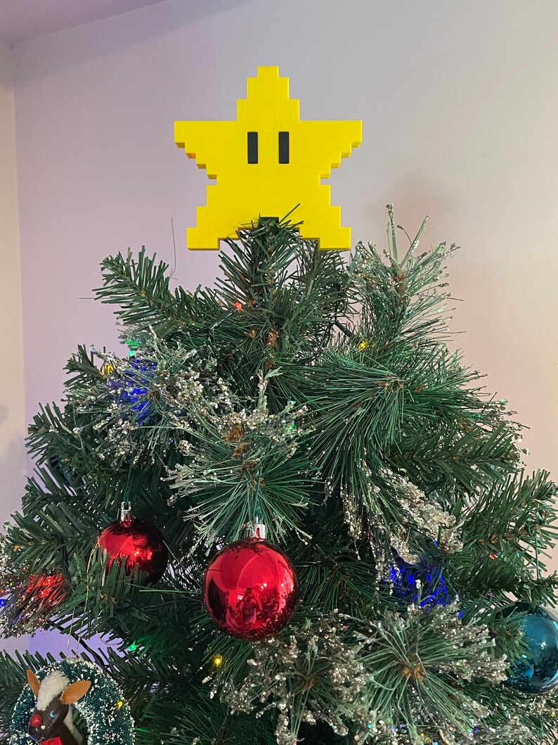 3D Printed Super Mario Inspired Christmas Tree Star | Etsy