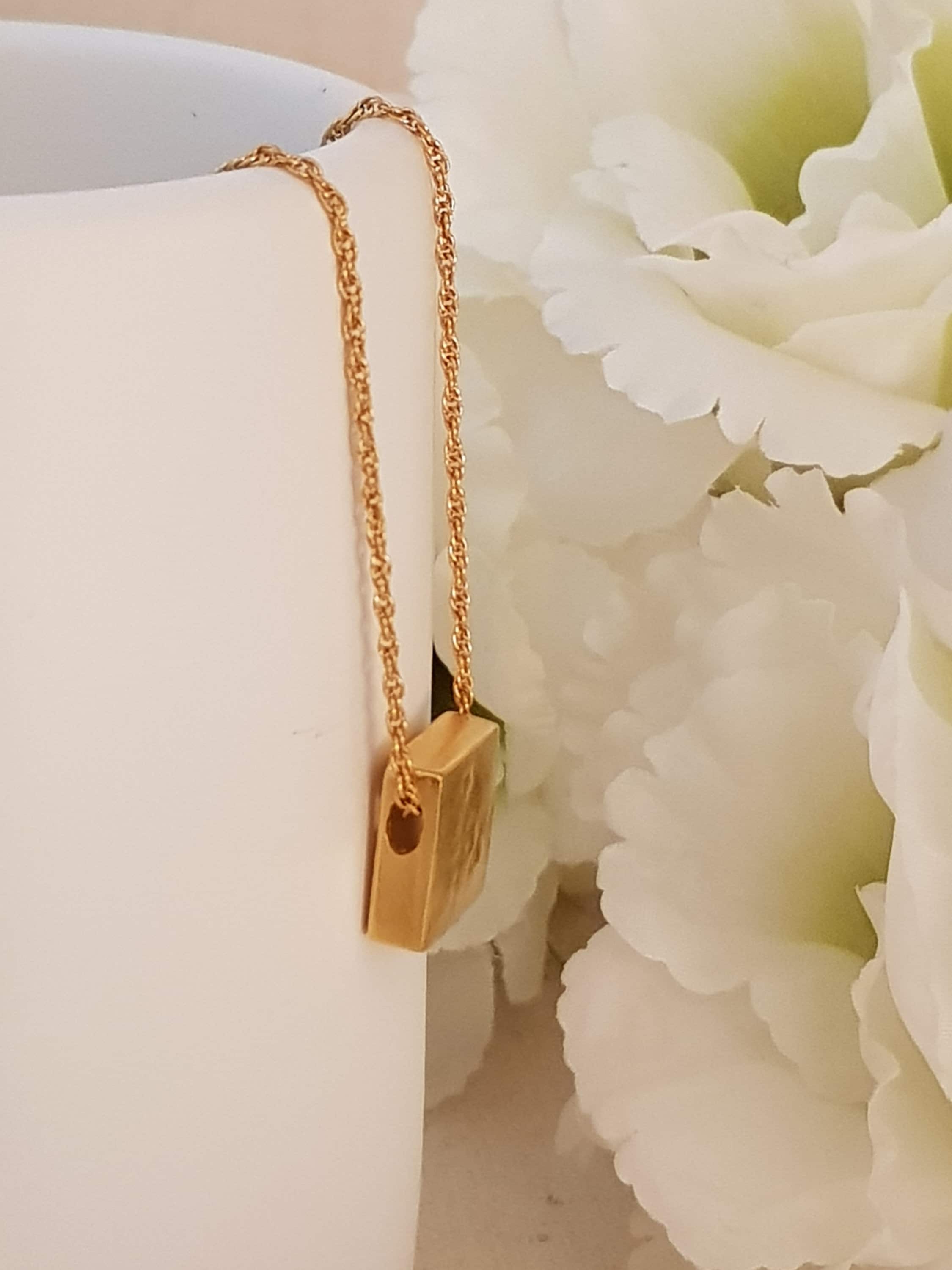 Gold Square Necklace Square Layer Necklace Cube | Etsy