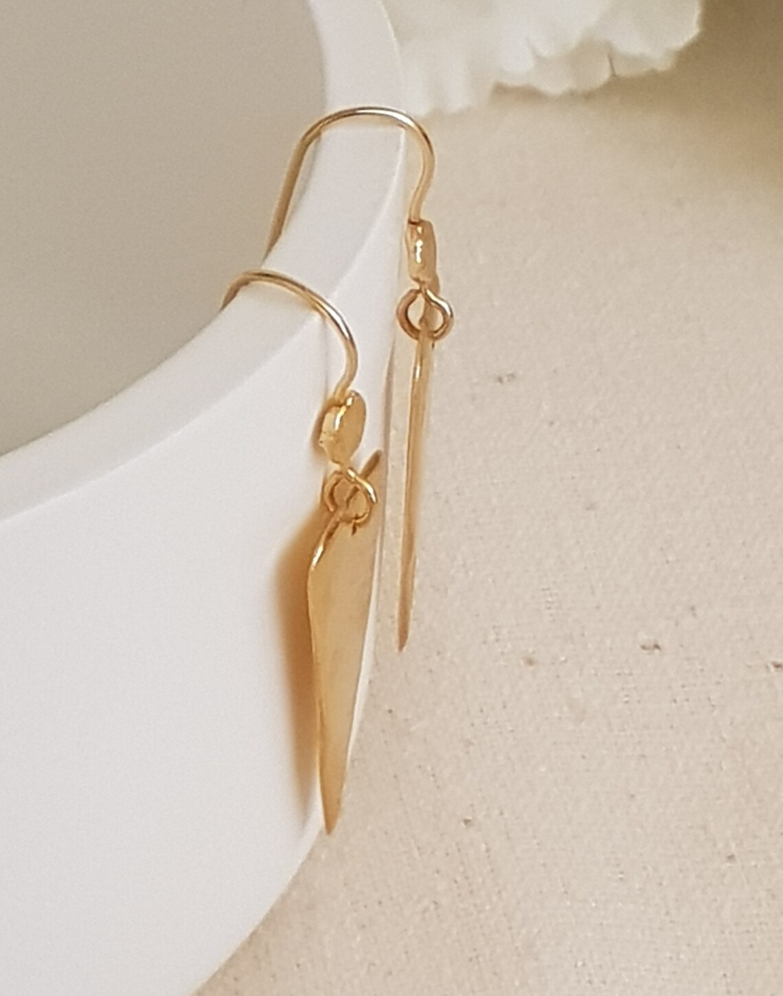 Long Triangle Dangle Earrings Minimalist Earring Drop - Etsy