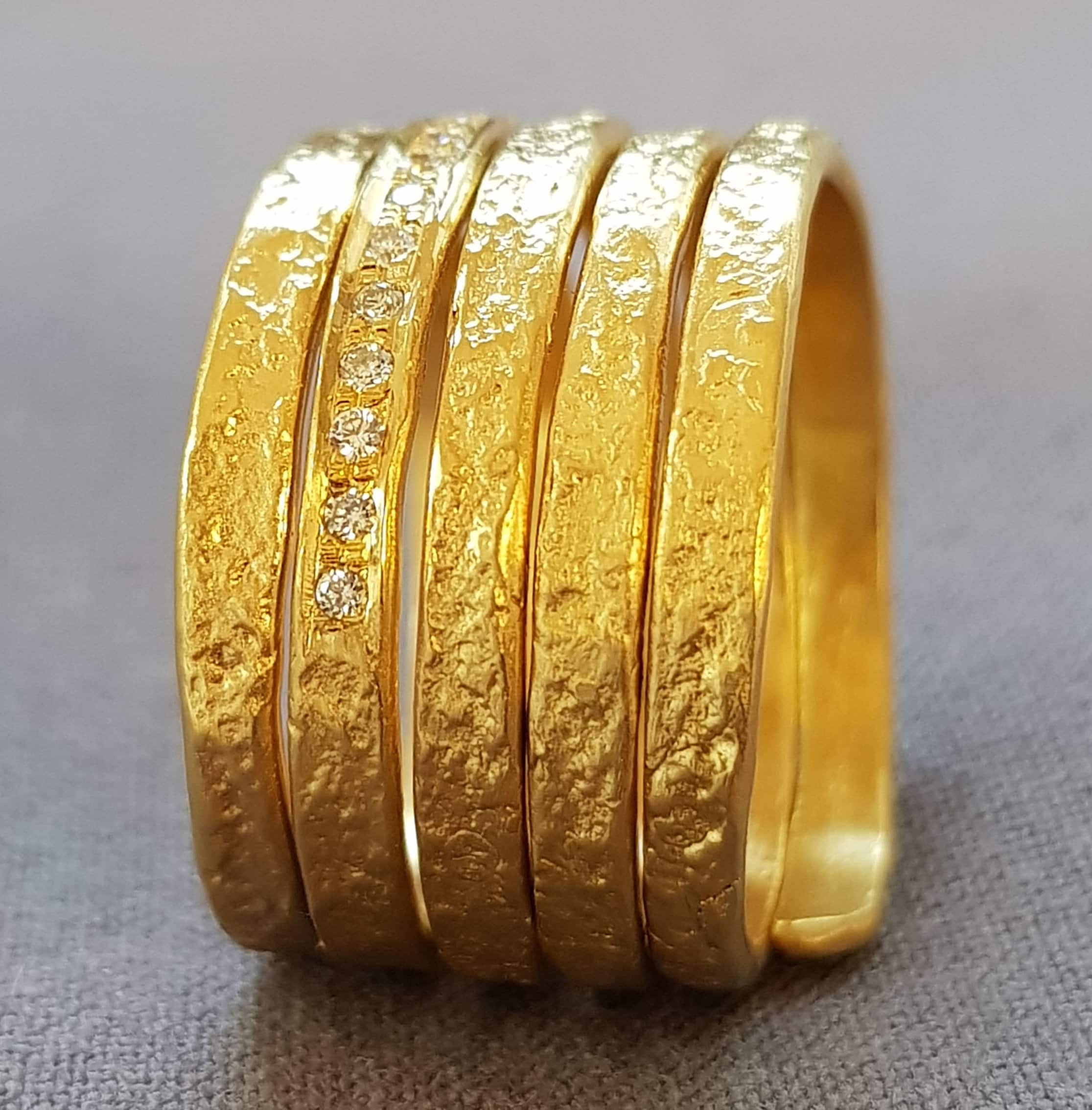 Hammered Spiral Ring | Gold Wrap Ring | Wedding Band | Diamond Wedding ...