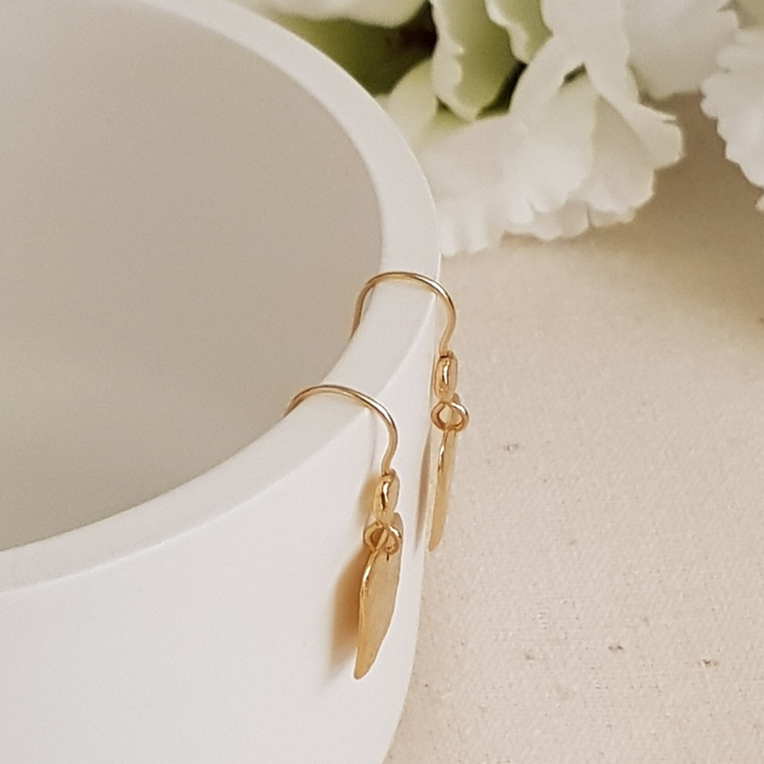 Gold Square Dangle Earrings Hammered Drop Earrings for Women | Etsy