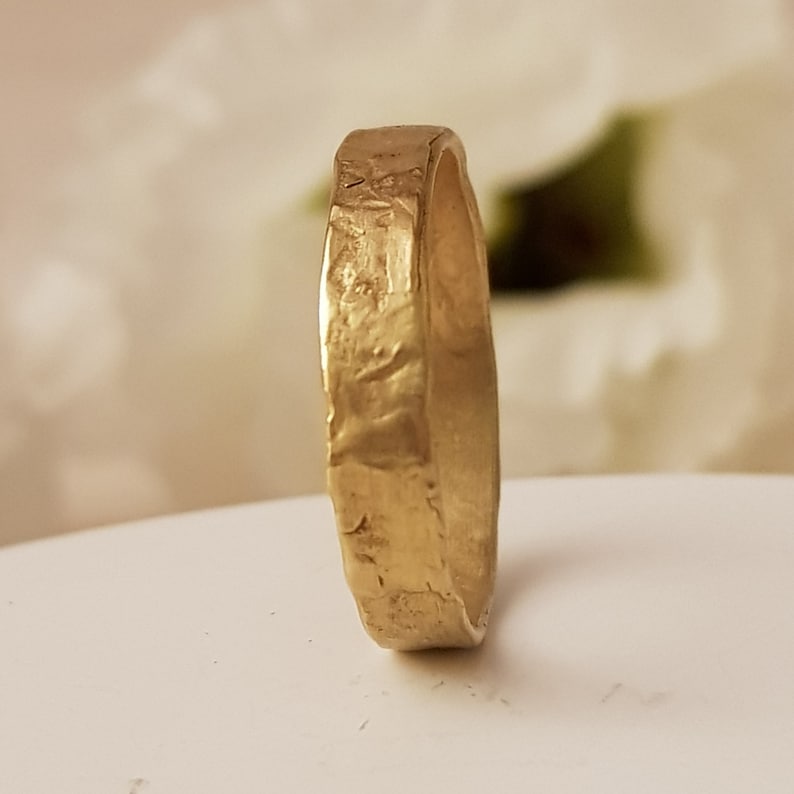 18k Solid Gold Thumb Ring for Women Rough Gold Ring for Men - Etsy