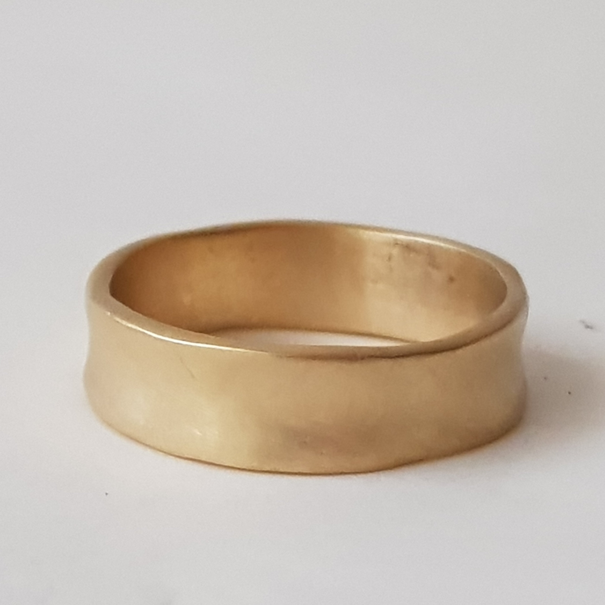 14K Matte Gold Wedding Ring Classic Wedding Band Solid | Etsy