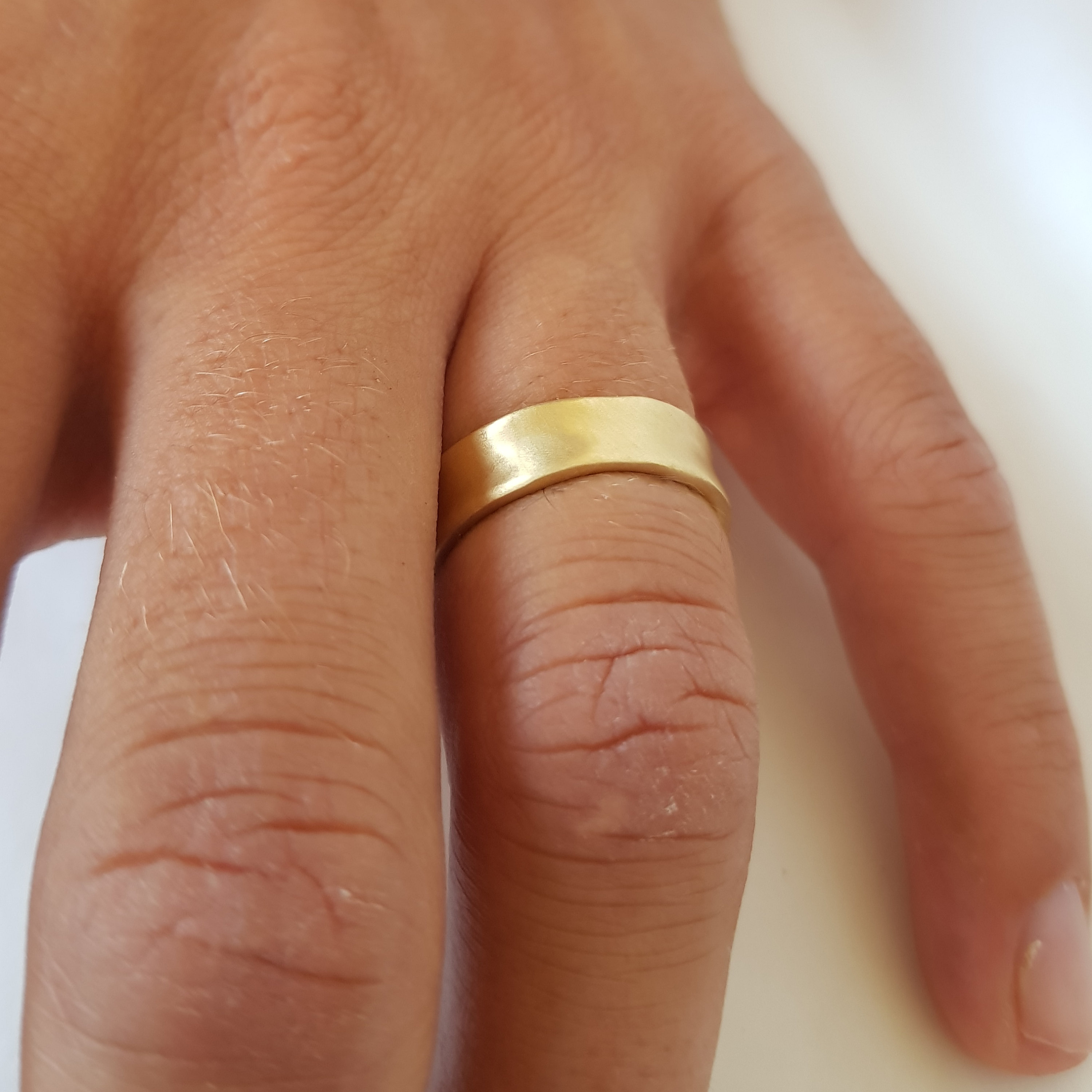 14K Matte Gold Wedding Ring Classic Wedding Band Solid | Etsy