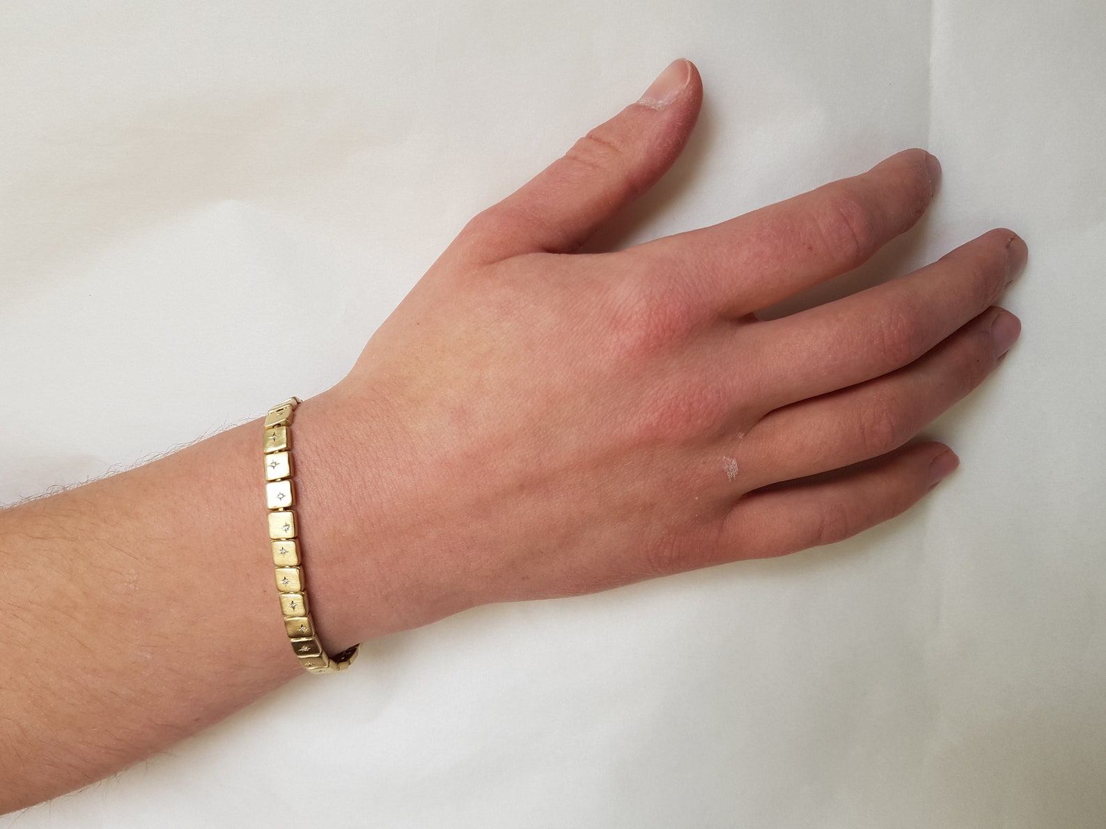 Gold Diamond Bracelet 18K Solid Gold Handmade Diamond - Etsy