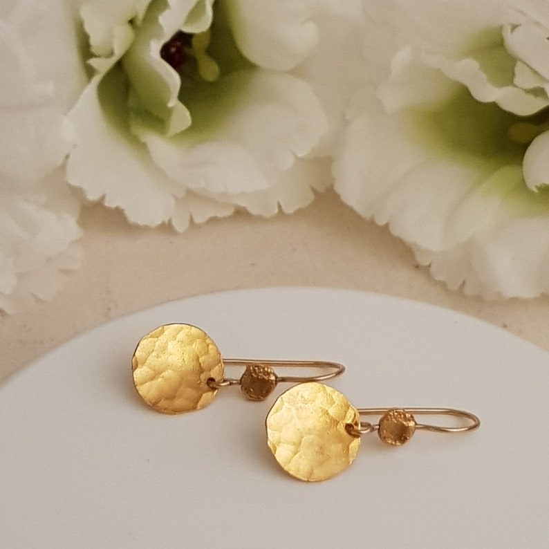 Cute Simple Drop Earrings, Boho Jewelry, Wedding Earrings, Gold Dangle ...