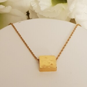 Gold Square Necklace, Square Layer Necklace, Cube Necklace,square ...