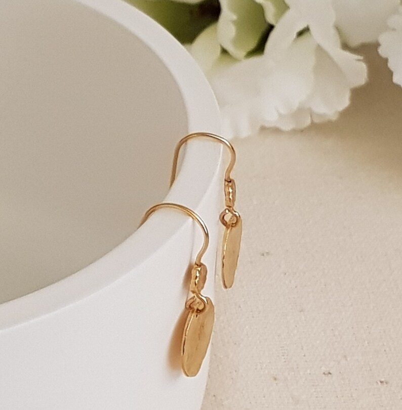Cute Simple Drop Earrings, Boho Jewelry, Wedding Earrings, Gold Dangle ...
