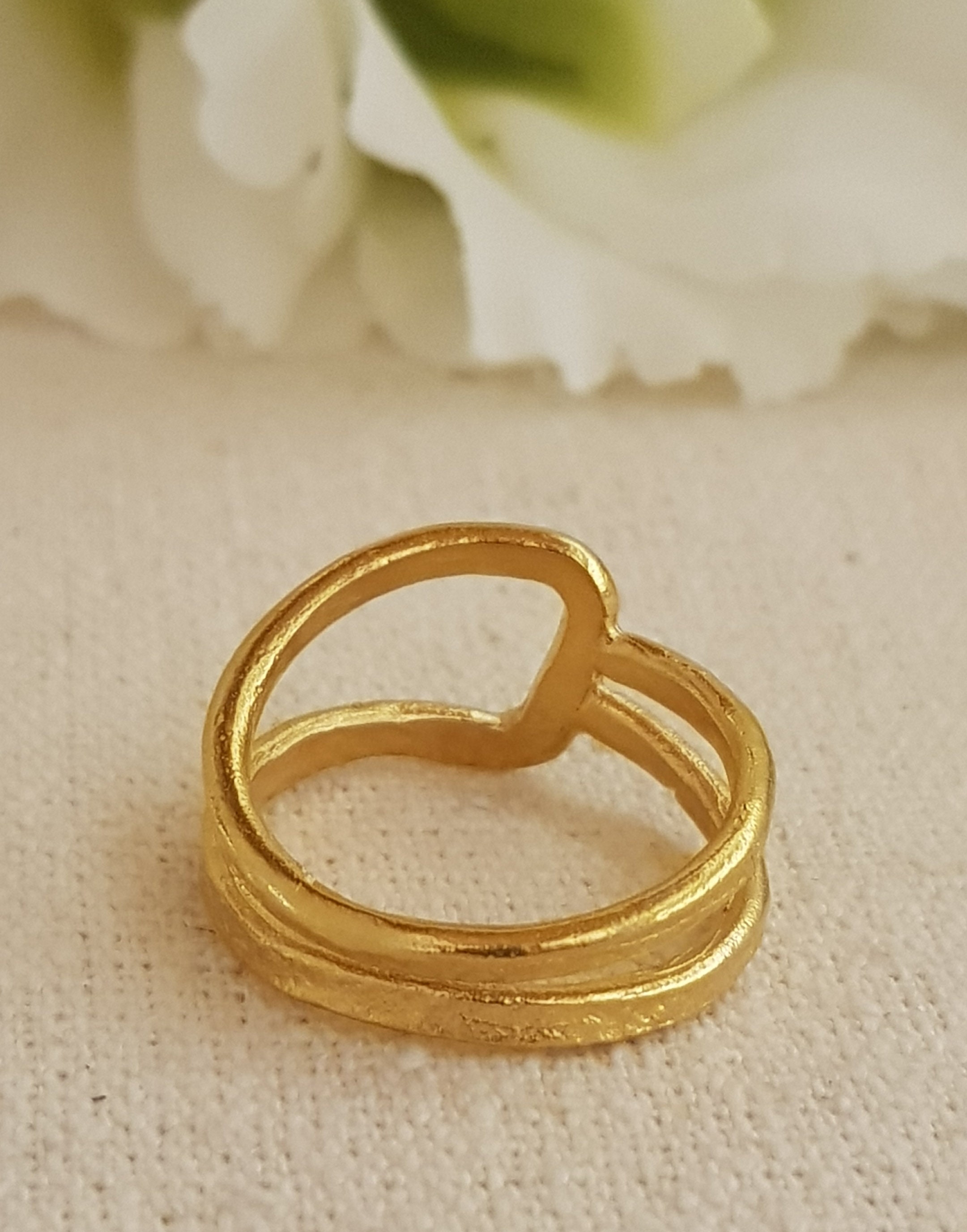 14K Gold Geometric Ring Boho Gold Ring for Women Signet Gold | Etsy