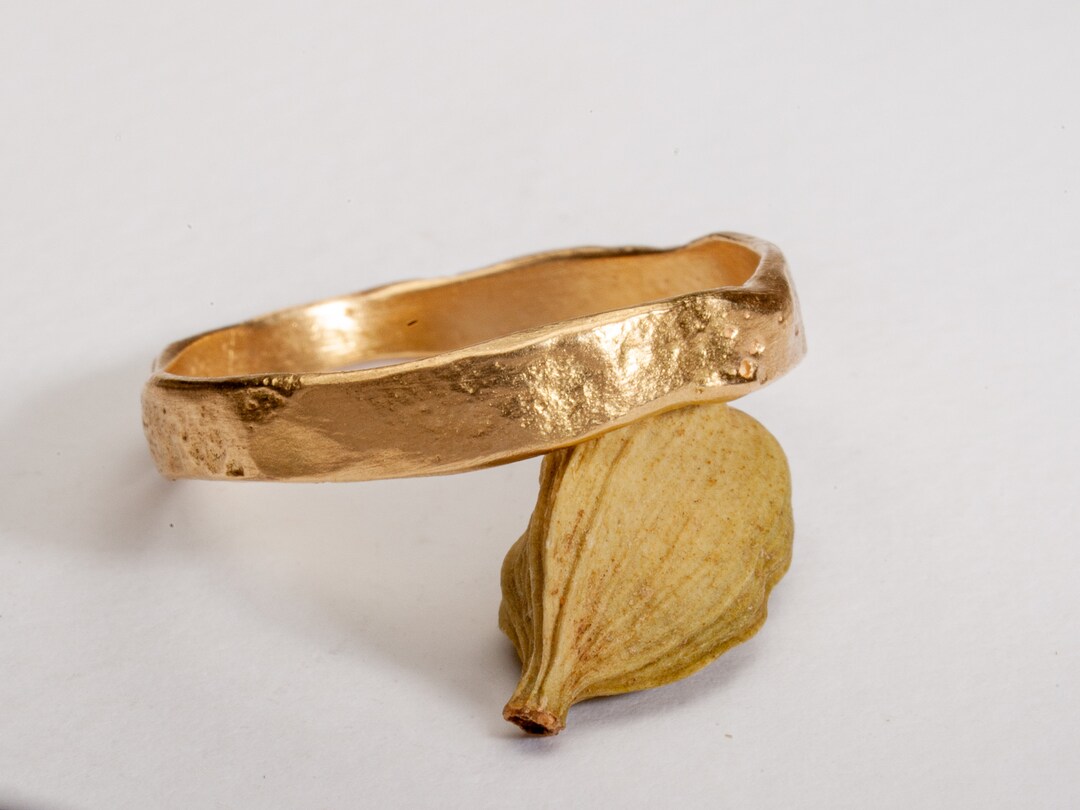 Handmade Hammered Gold Ring, 18k Gold Ring for Women, Textured Gold ...