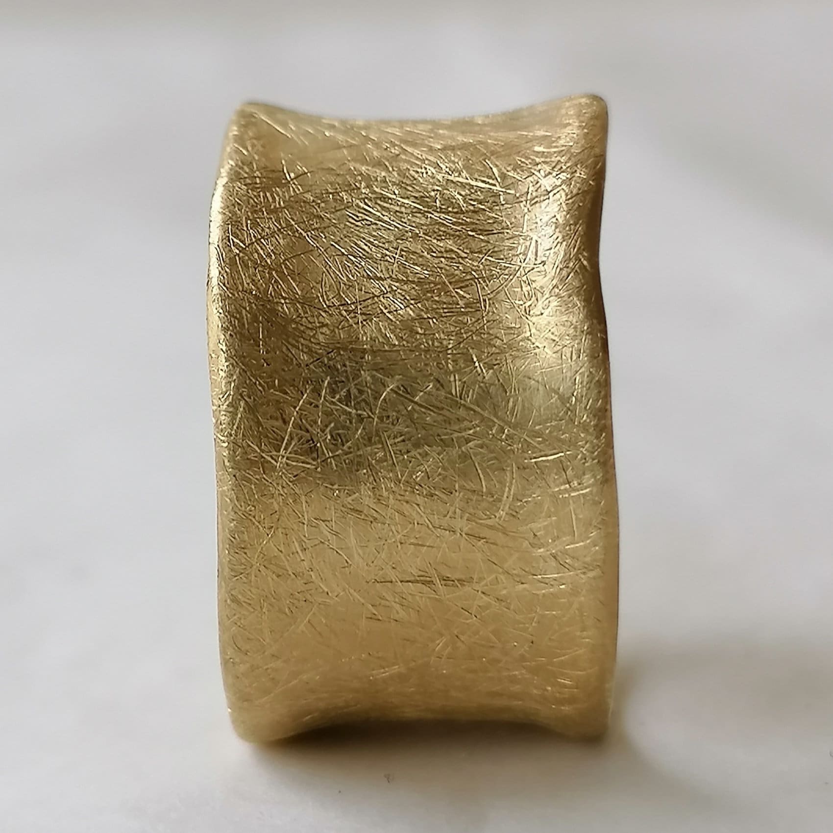 Women's Wedding Band 18K Cigar Band Ring Unique Wide - Etsy