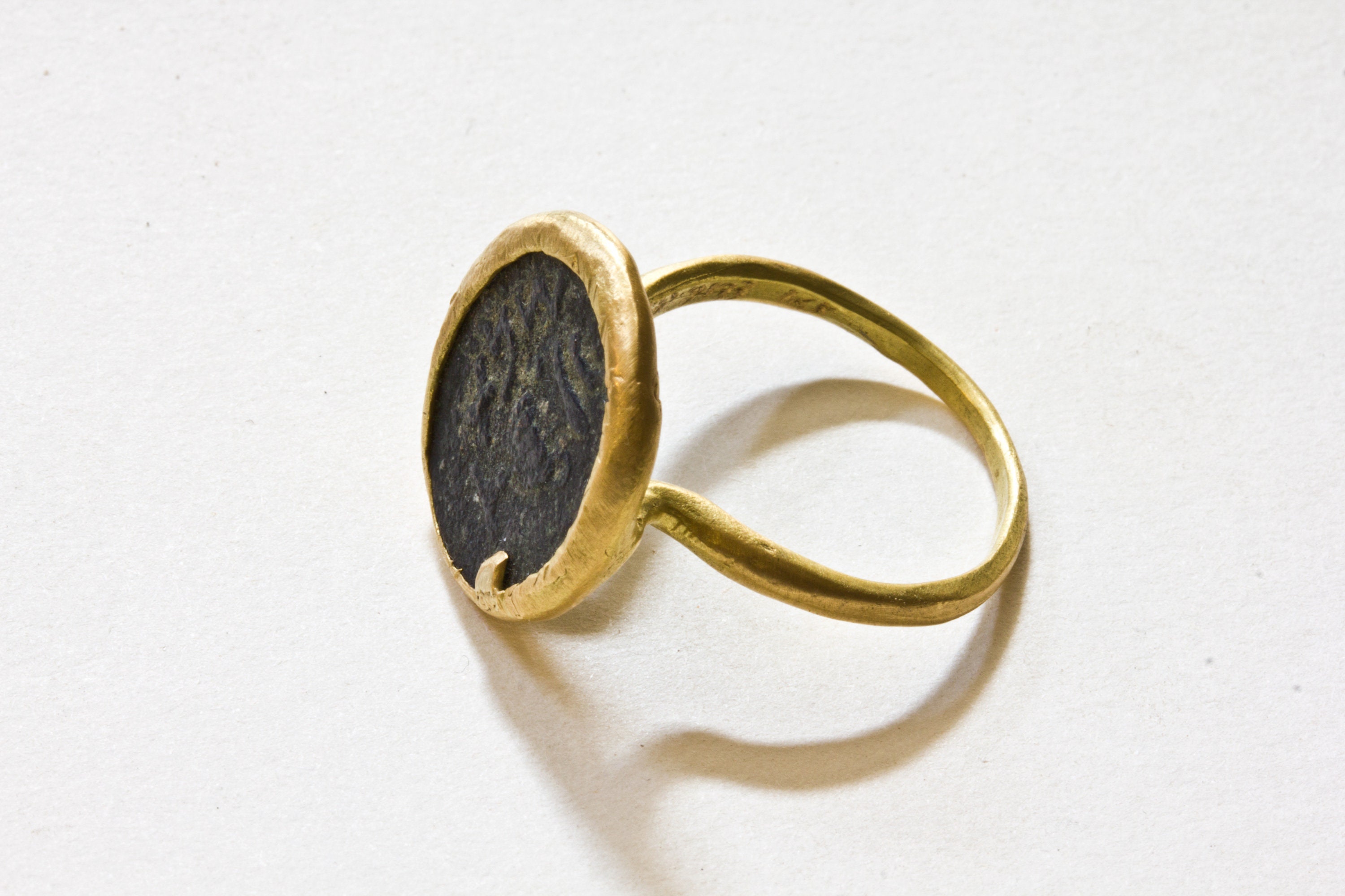 Coin Ring 18k Gold Ring Ancient Bar Kochva Jewish Coin Ring - Etsy