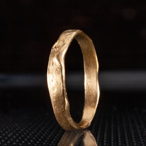 Handmade Hammered Gold Ring, 18k Gold Ring for Women, Textured Gold ...
