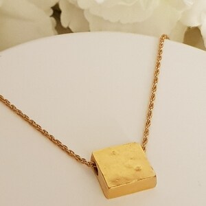 Gold Square Necklace, Square Layer Necklace, Cube Necklace,square ...