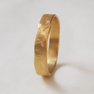 18k Solid Gold Thumb Ring for Women, Rough Gold Ring for Men, Unique ...
