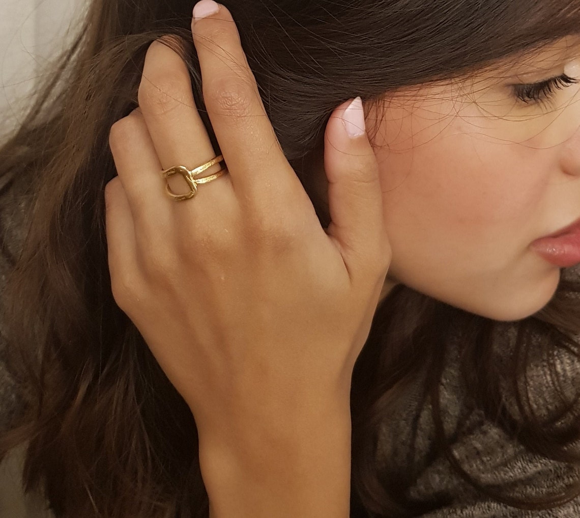 Solid Gold Ring for Women Thumb Ring for Woman Boho Wedding - Etsy